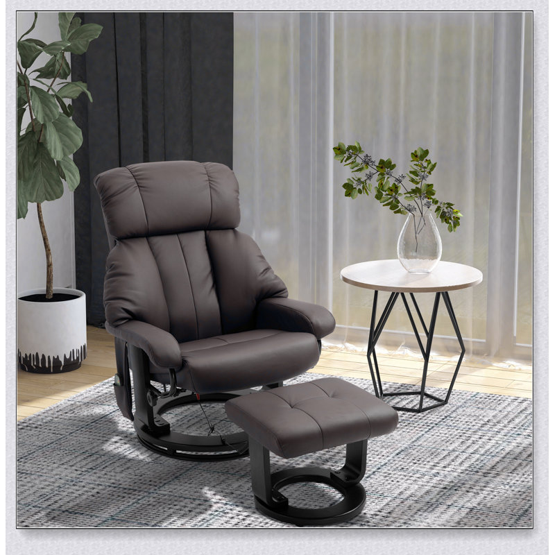 Leather recliner chair and footstool store